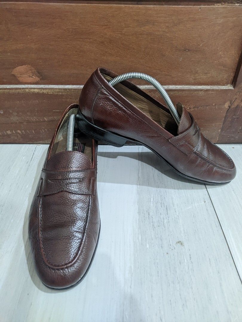 Mario Bruni Leather Loafers Heeled Shoes Made in Italy, Men's Fashion ...
