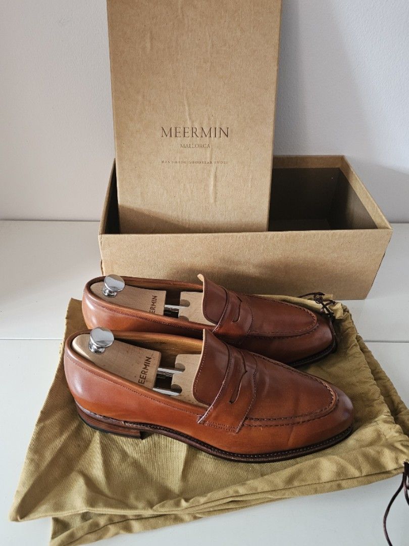 Meermin Shell Cordovan Loafers Cognac UK7, Men's Fashion, Footwear ...