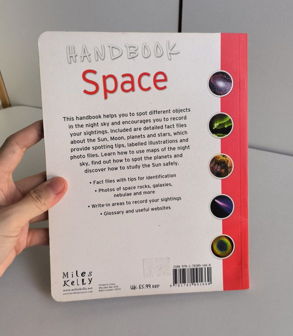 Miles Kelly Handbook Space theme - Identify and record your sightings ...
