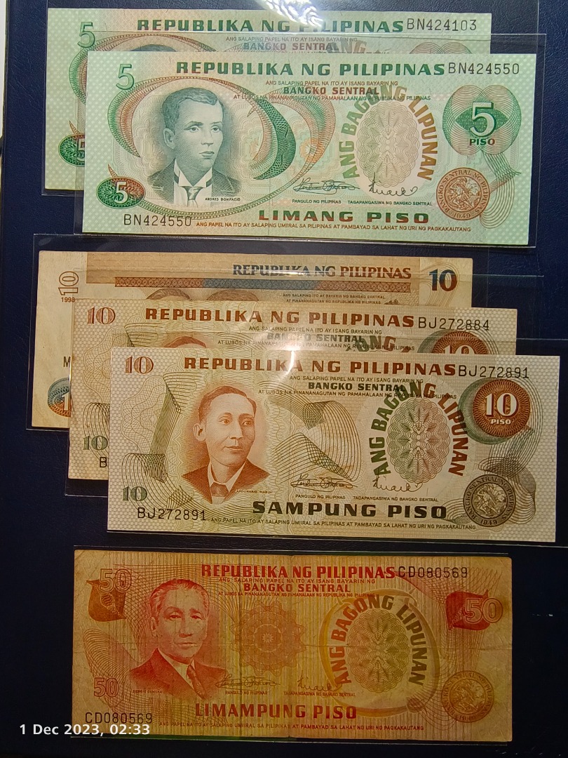 Mixture of Philippines Banknotes from various years (6 notes), Hobbies ...