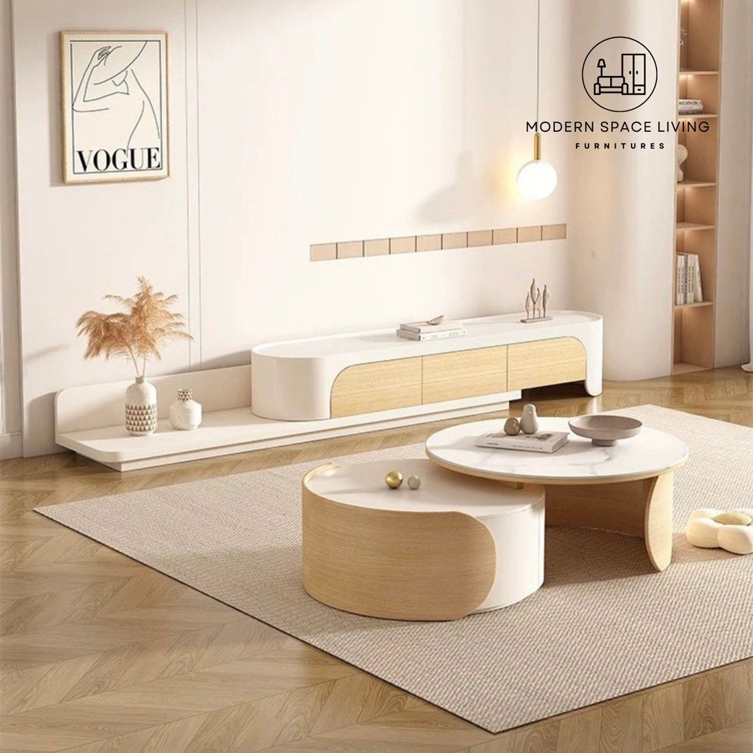 MONIQUE Modern Extendable TV Console / Coffee Table - TVC224, Furniture & Home Living, Furniture ...
