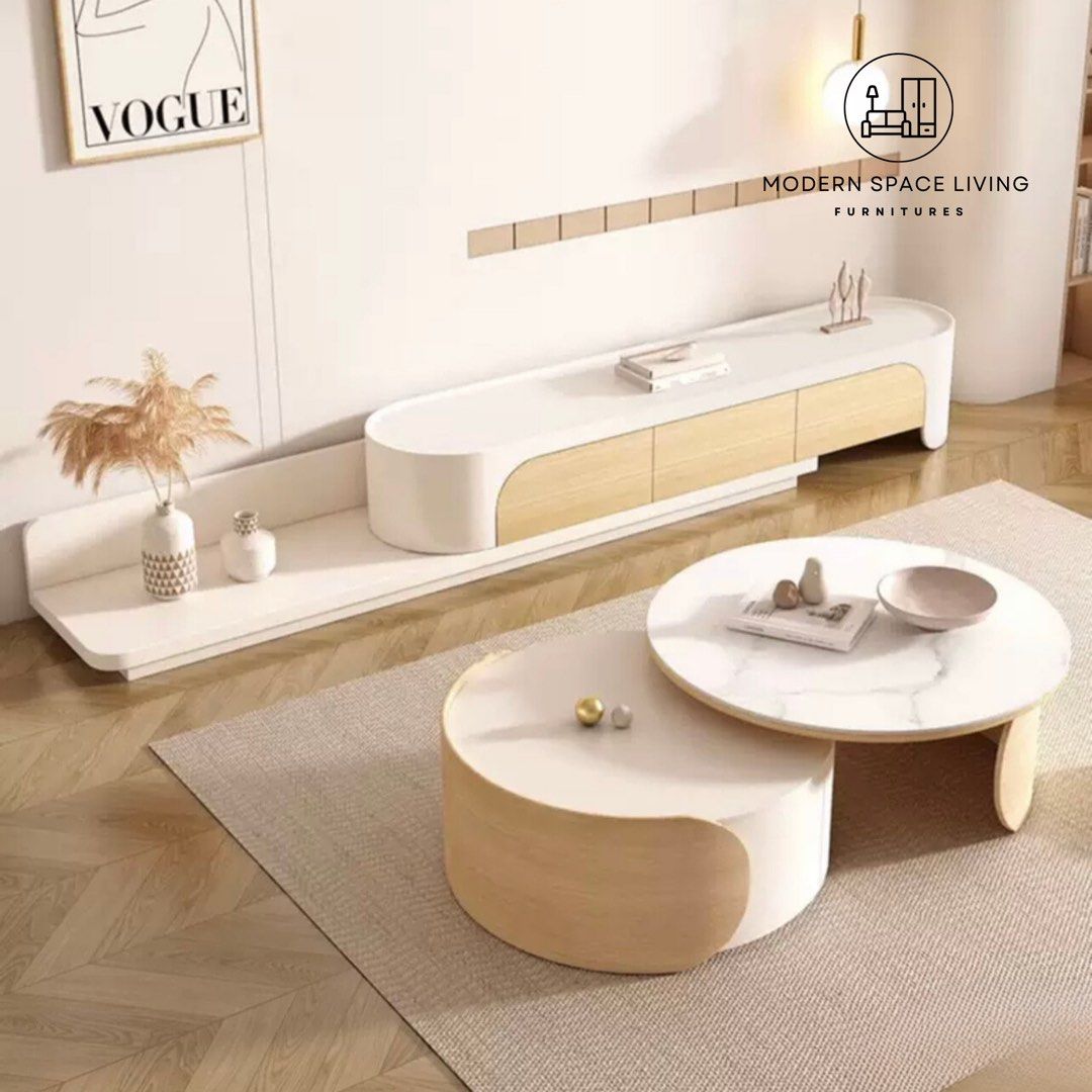 MONIQUE Modern Extendable TV Console / Coffee Table - TVC224, Furniture & Home Living, Furniture ...