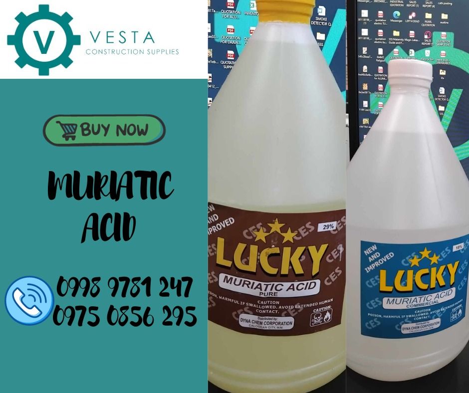 Muriatic Acid Commercial And Industrial Construction And Building Materials On Carousell