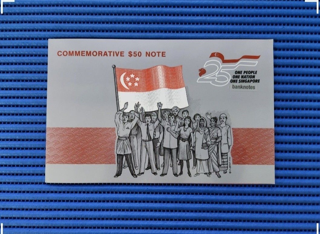 NDP 1990 Singapore 25 Years of Independence SG25 Commemorative $50 Note ...