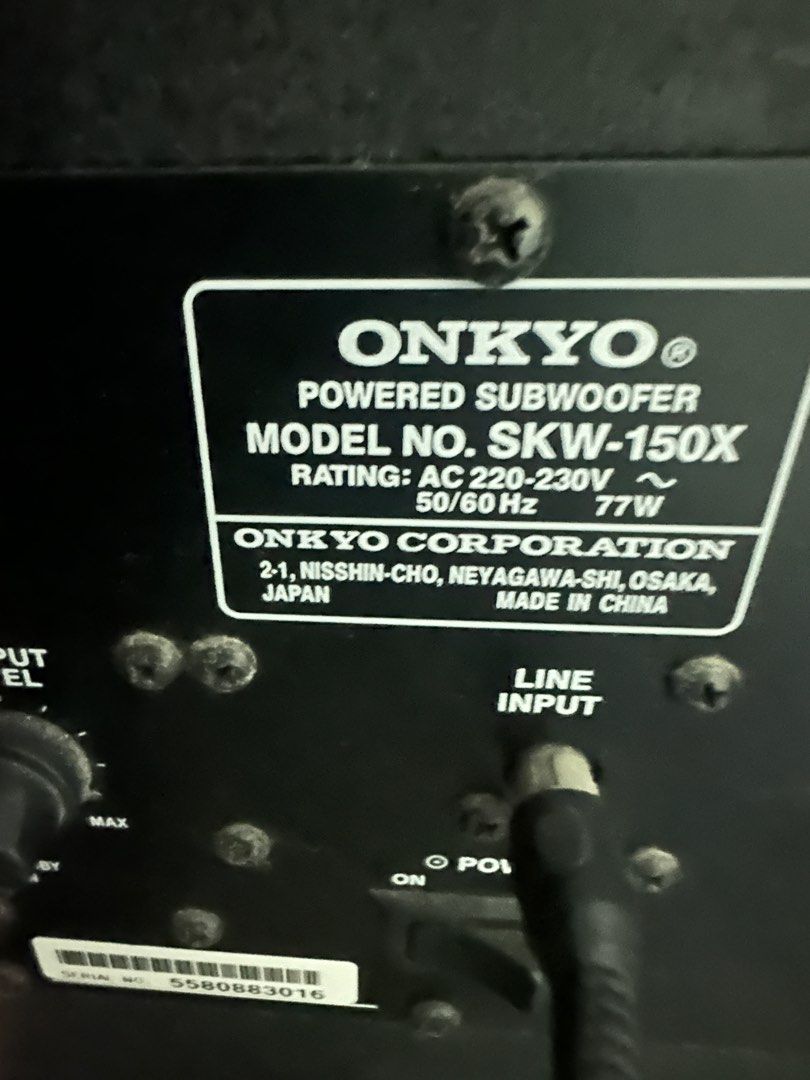 Onkyo Subwoofer Model SKW-150X, Audio, Soundbars, Speakers & Amplifiers on Carousell