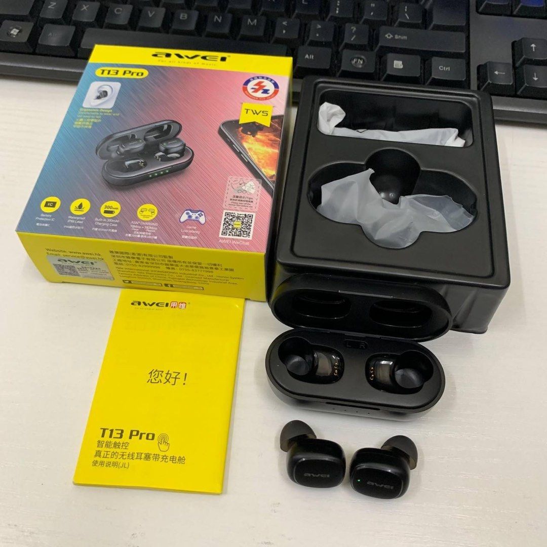 Original awei t13 pro wireless earphone, Audio, Headphones & Headsets ...