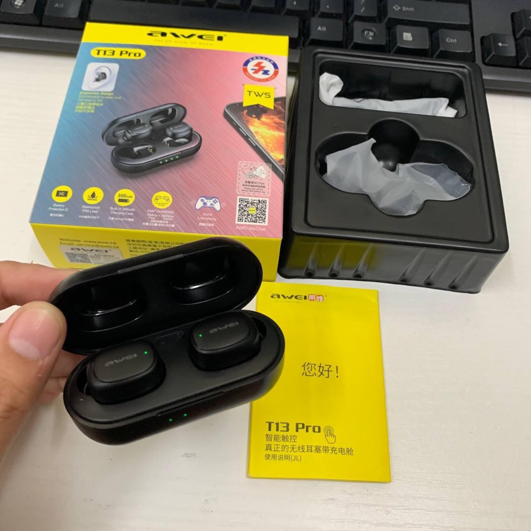 Original awei t13 pro wireless earphone, Audio, Headphones & Headsets ...