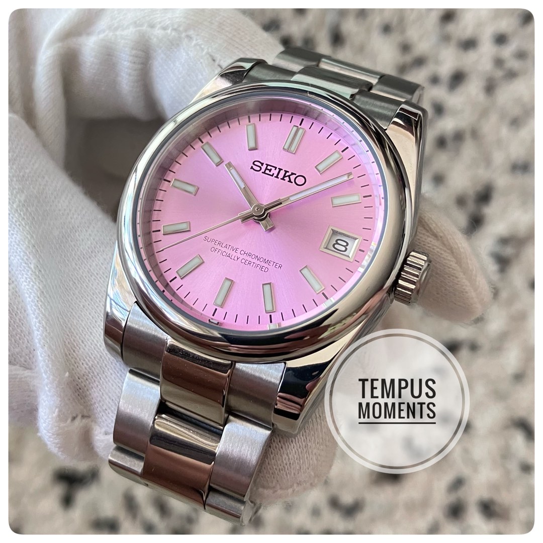 Oyster Datejust Pink automatic watch- Seiko mod, Women's Fashion ...