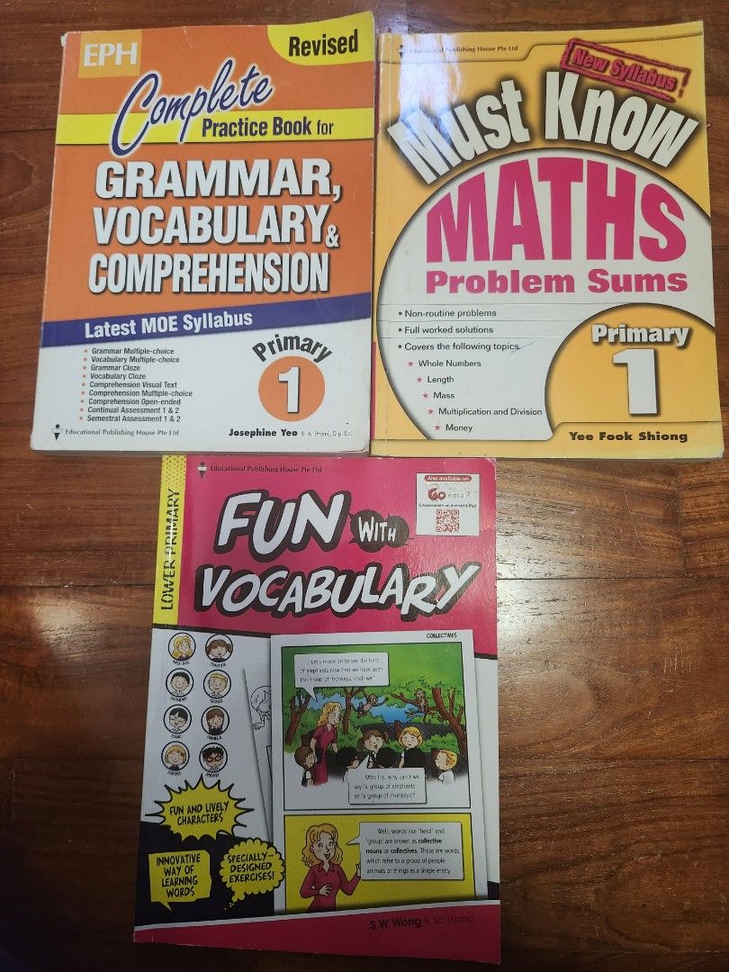 P1 english assessment primary 1 math problem sums complete grammar ...