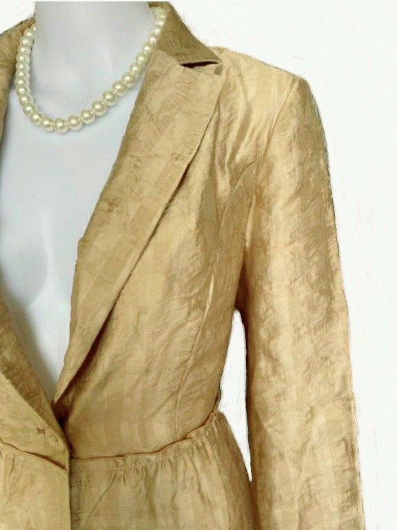 Pale Gold / Yellow Gold Blazer Dress and Champagne Vintage Dress Formal ...