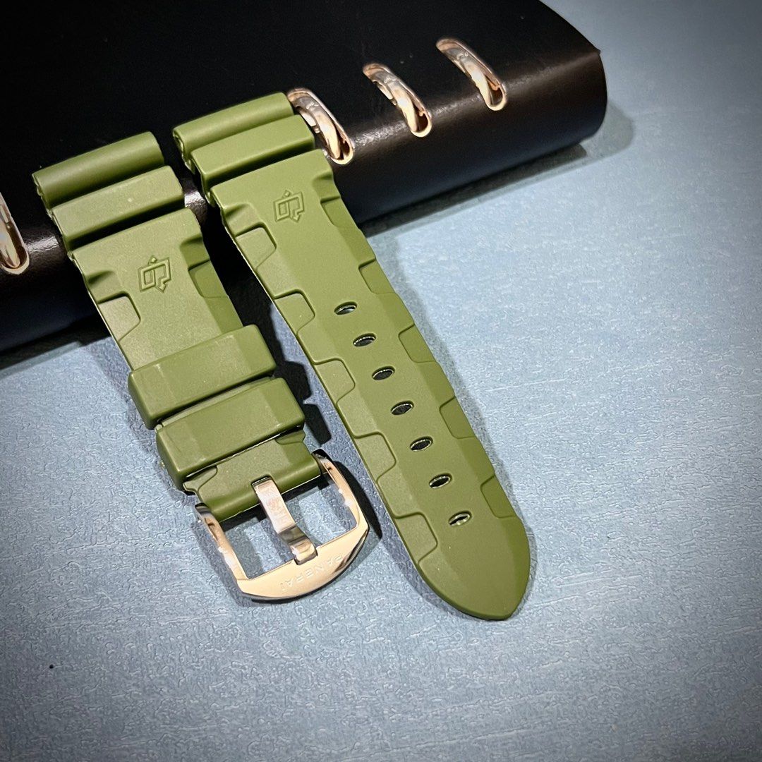 Panerai Rubber Strap 22mm 24mm 26mm with Tang Buckle, Men's Fashion ...