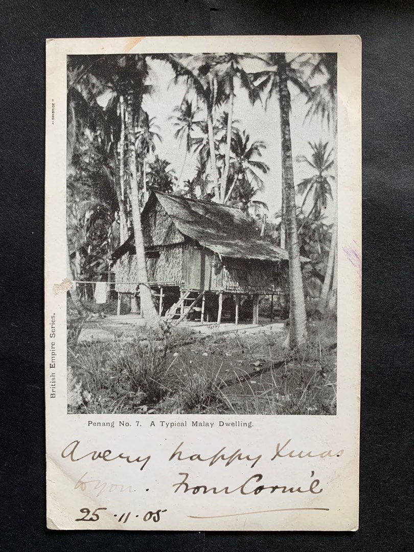 Penang Malay Dwelling 1900 Postcard Hobbies And Toys Collectibles And Memorabilia Stamps And Prints