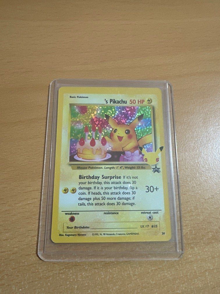 Pikachu Birthday Promo card - Pokemon TCG, Hobbies & Toys, Toys & Games ...