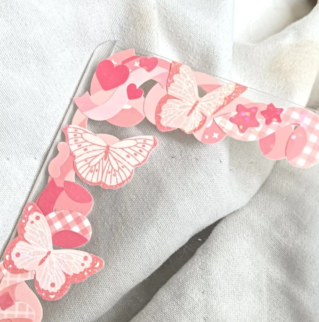 Pink Butterfly toploader, Furniture & Home Living, Home Decor, Frames ...