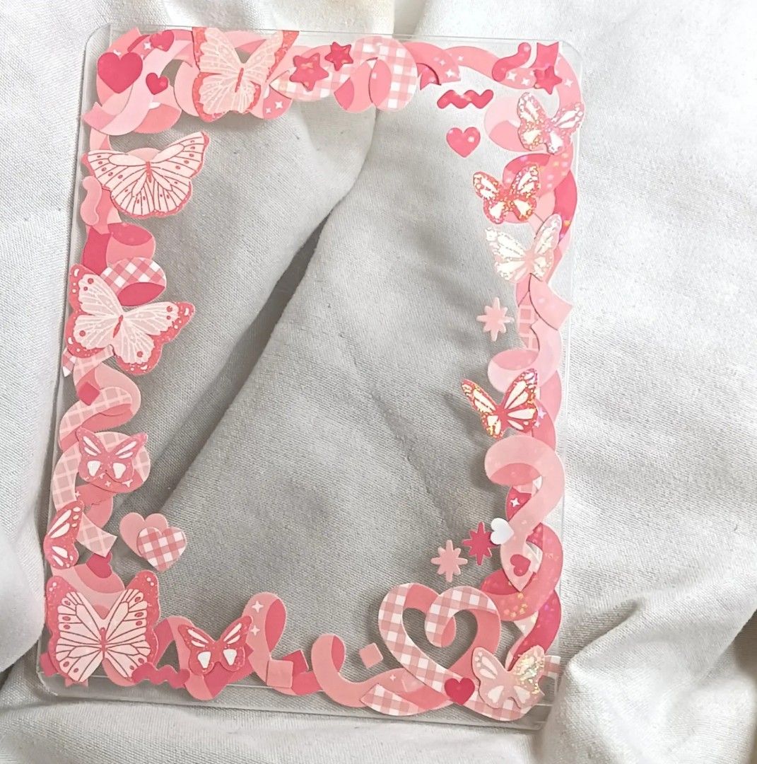 Pink Butterfly toploader, Furniture & Home Living, Home Decor, Frames ...