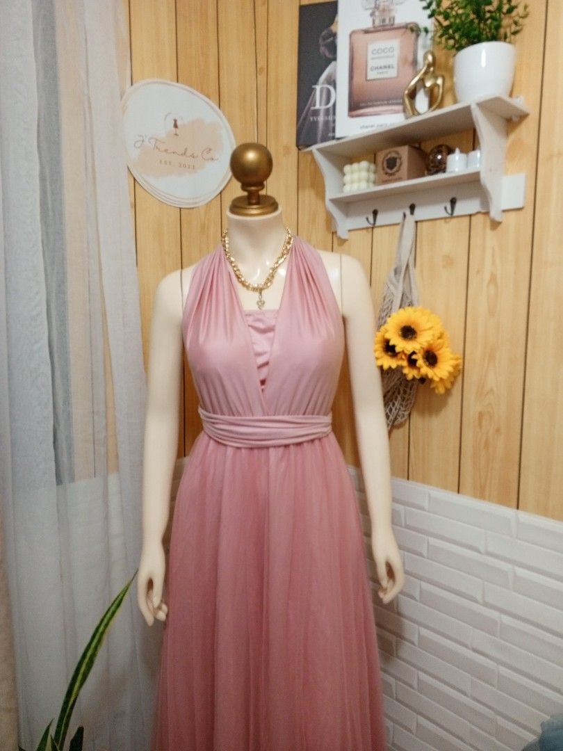 Pink or Old Rose Infinity Dress, Women's Fashion, Dresses & Sets ...