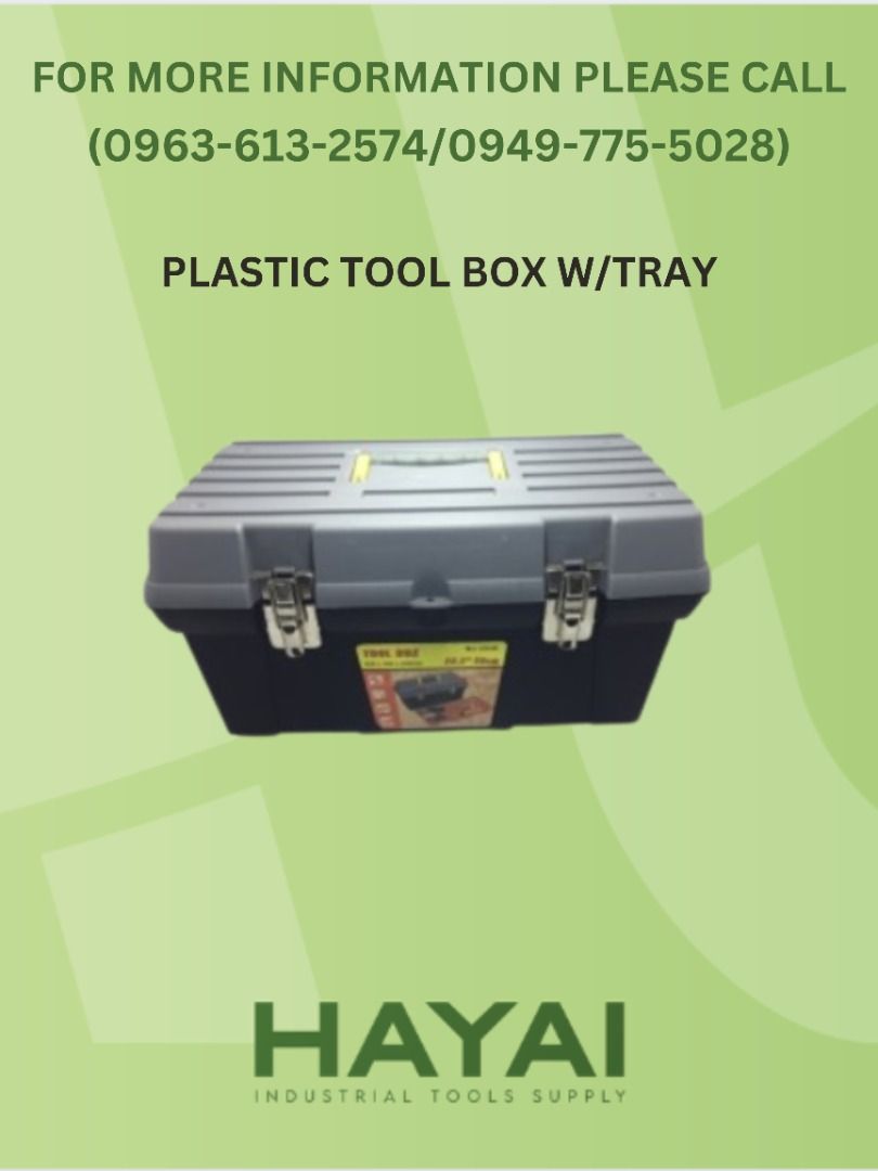 PLASTIC TOOL BOX w/ TRAY, Commercial & Industrial, Construction Tools & Equipment on Carousell