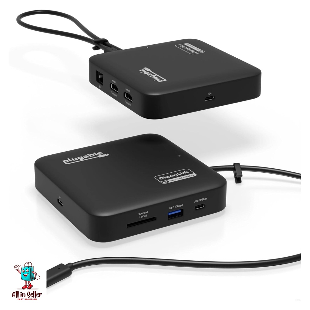 Plugable In Usb C Docking Station Dual Monitor Dual Hdmi Dock Is Compatible With Mac And
