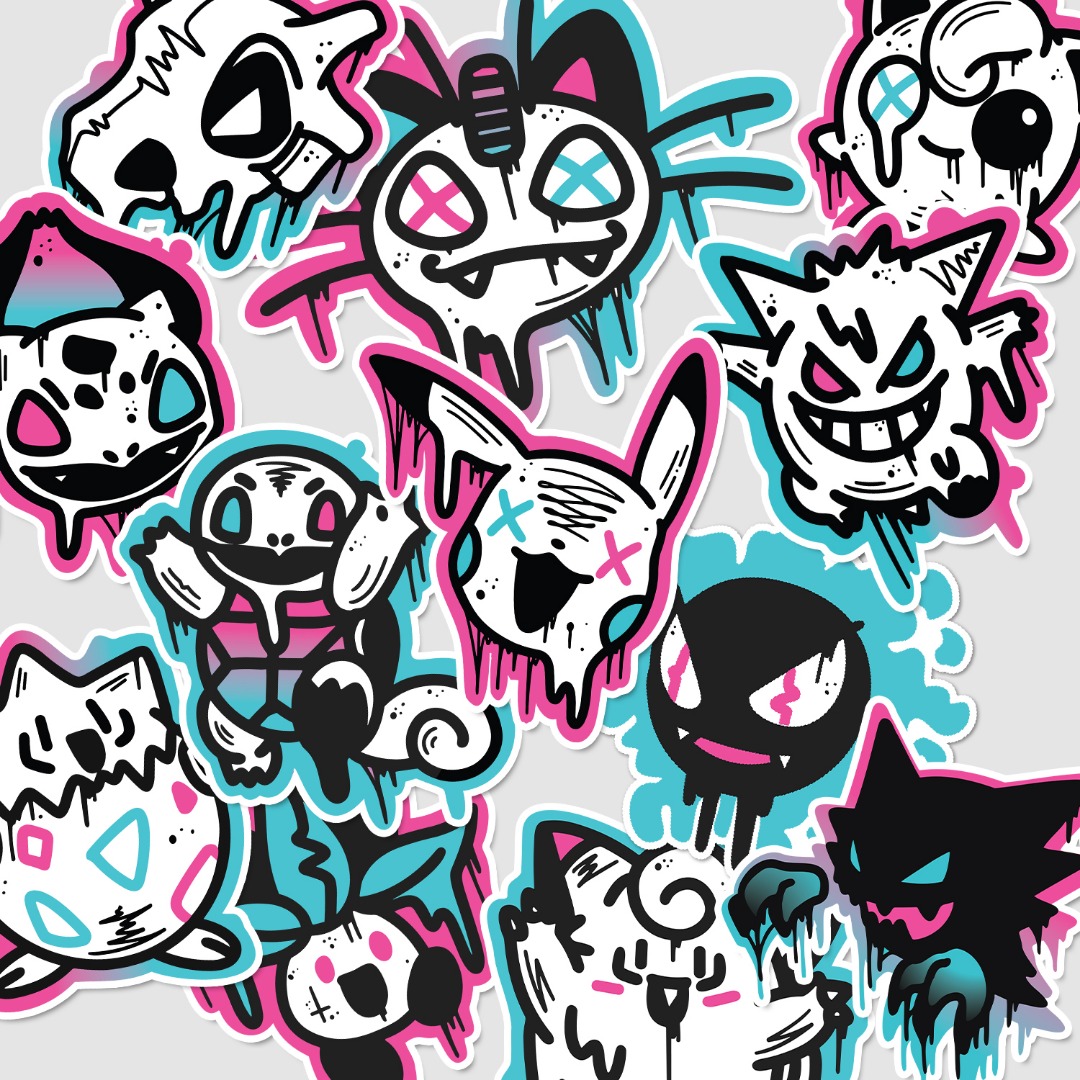Pokemon Graffiti Laminated Waterproof Vinyl Stickers, Everything Else ...