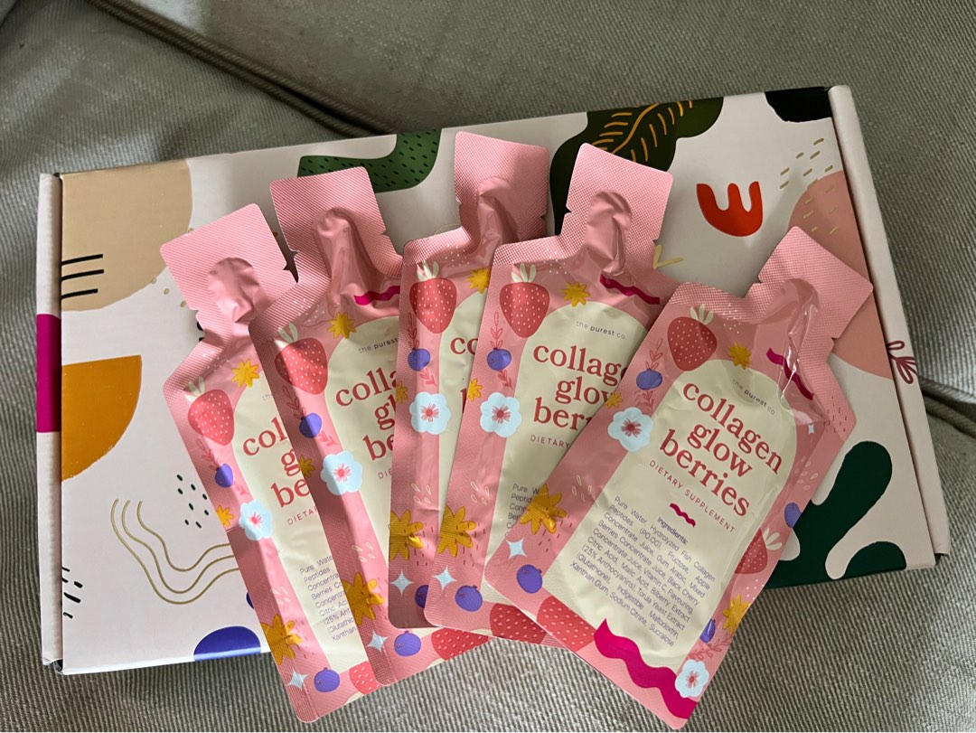 Purest Co Collagen Glow Berries (5500mg), Health & Nutrition, Health ...