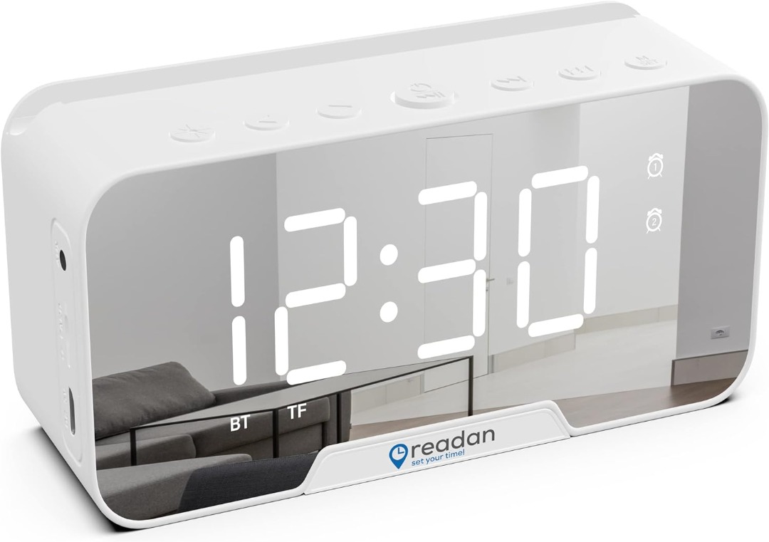 READY STOCK Readan LED Alarm Clock, Bluetooth Speaker, Digital Clock ...