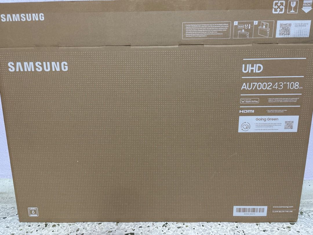 Samsung 43” TV Box (UA43AU7002K), TV & Home Appliances, TV ...