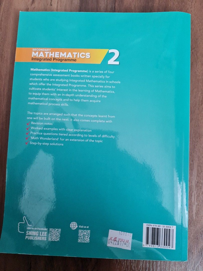 Secondary Mathematics Integrated Programme 2, Hobbies & Toys, Books ...