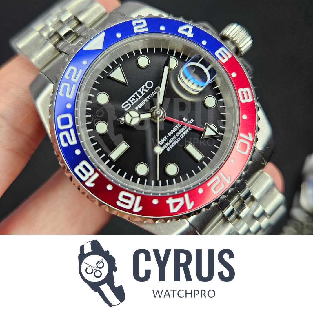 Seiko GMT Master II Pepsi Mod 40mm NH34 Automatic Watch Men Watch Sports Watch, Men's Fashion ...