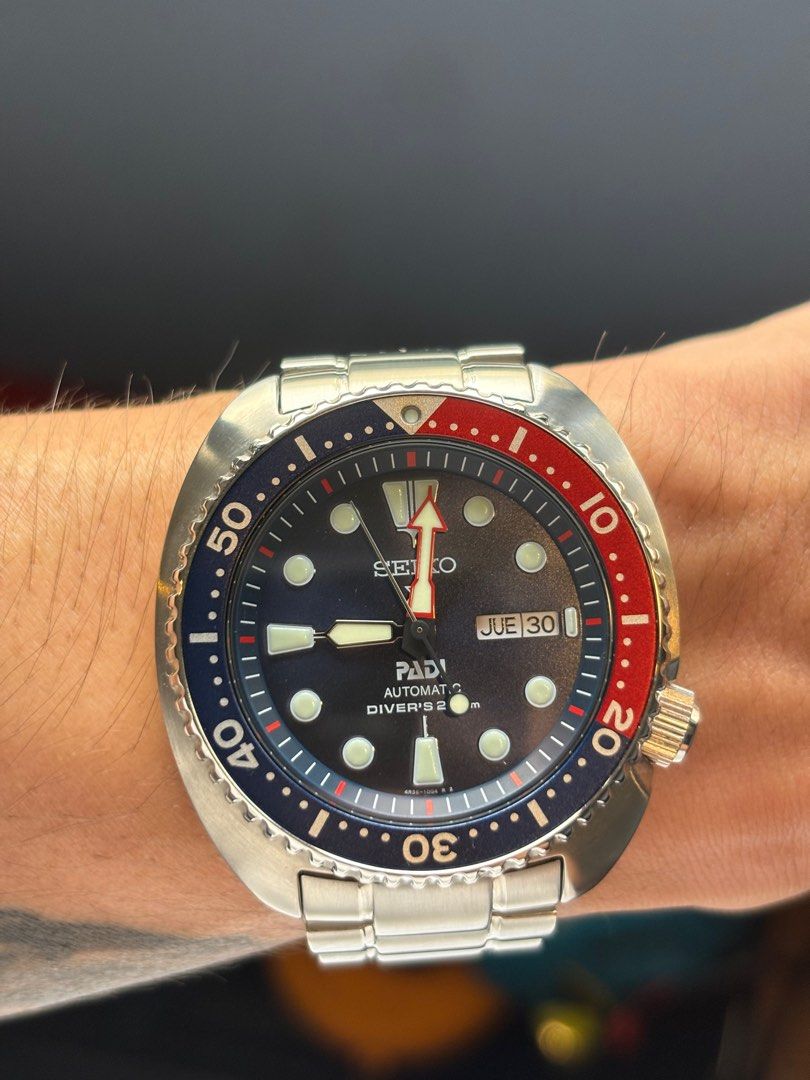 Seiko Pepsi PADI Turtle SRPE99, Men's Fashion, Watches & Accessories ...