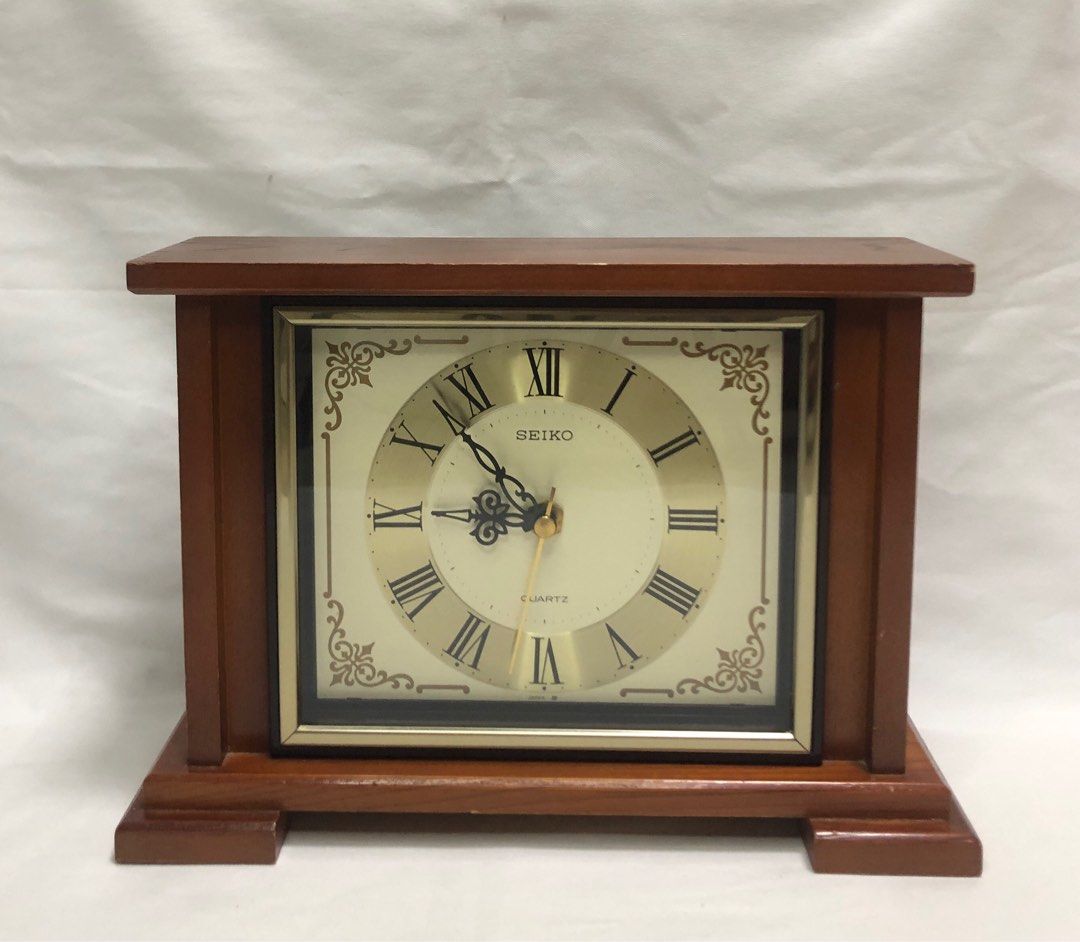 VINTAGE SEIKO QUARTZ TABLE CLOCK ANTIQUE RETRO SEIKO, Furniture & Home ...