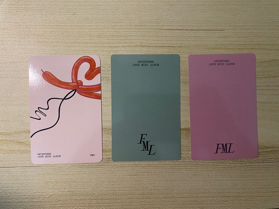 SEVENTEEN FML PHOTOCARD REGULAR AND CARVER WOOZI VERNON JUN, Hobbies ...