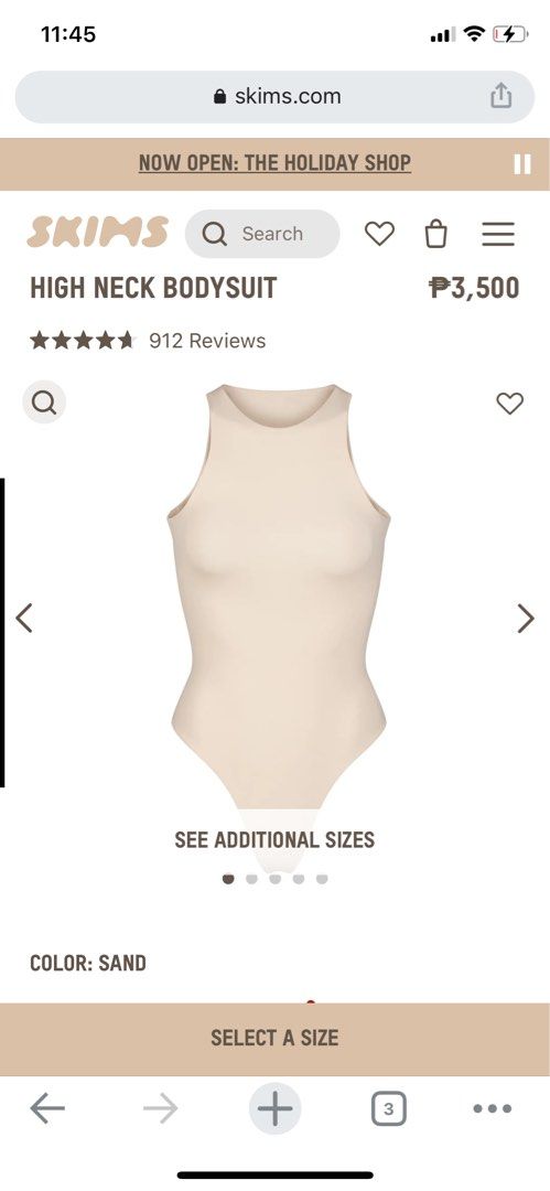 Skims fits everybody high neck bodysuit sand, Women's Fashion, Dresses ...