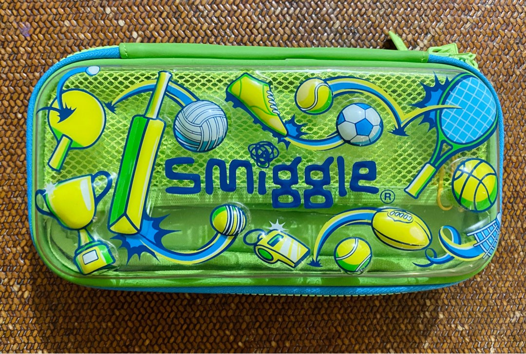 SMIGGLE Bubble Top Pencil Case Green and Blue Sports Design, Babies ...