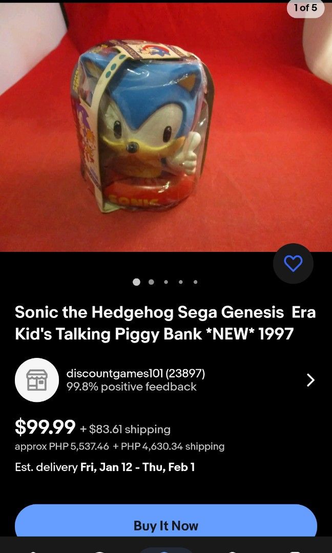 sonic vintage vinyl coinbank, Hobbies & Toys, Toys & Games on Carousell