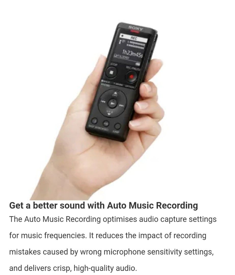 Sony ICD-UX570F Digital Voice Recorder (4GB with Radio), Audio, Voice ...