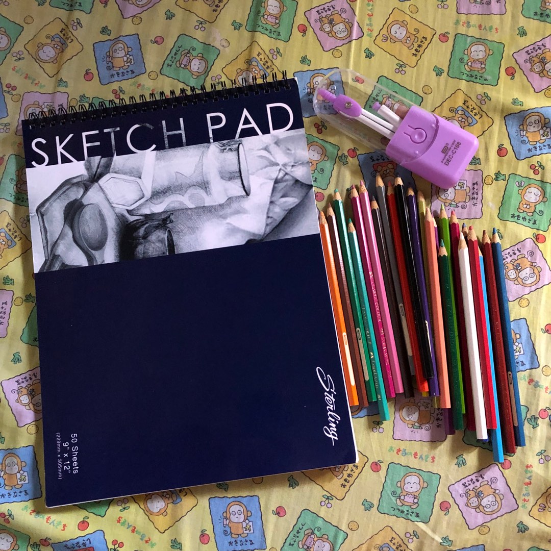 Sterling Sketch Pad, Faber Castell Colored Pencils, Compass, Hobbies ...