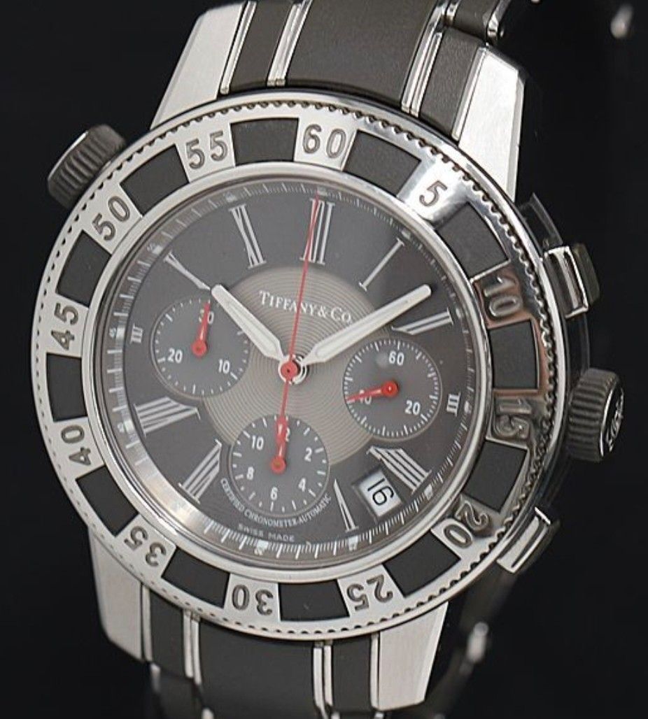 Tiffany Co Chronograph T 57 紳士手錶 絕版15年 Model No 020241714