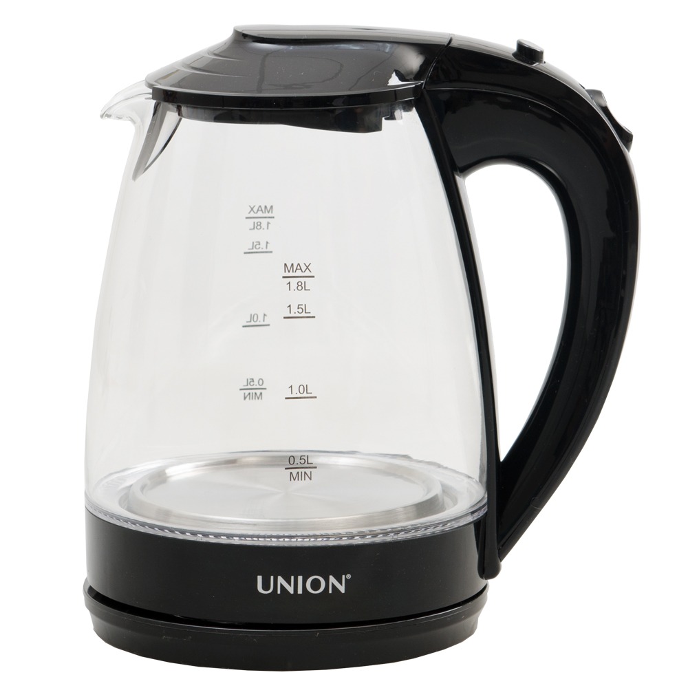 Union 1.8 Liter Capacity Modern Crystal-Grade Glass Jar Electric Glass ...