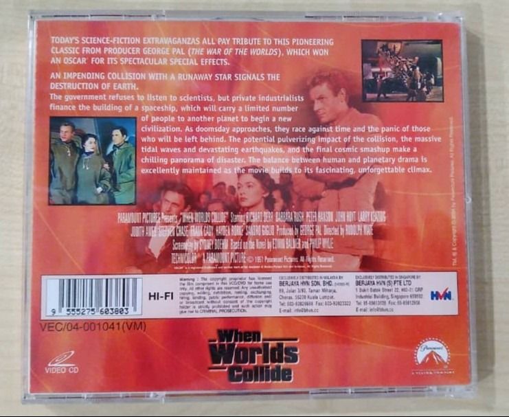 VCD - WHEN WORLDS COLLIDE (1951), Hobbies & Toys, Music & Media, CDs & DVDs on Carousell