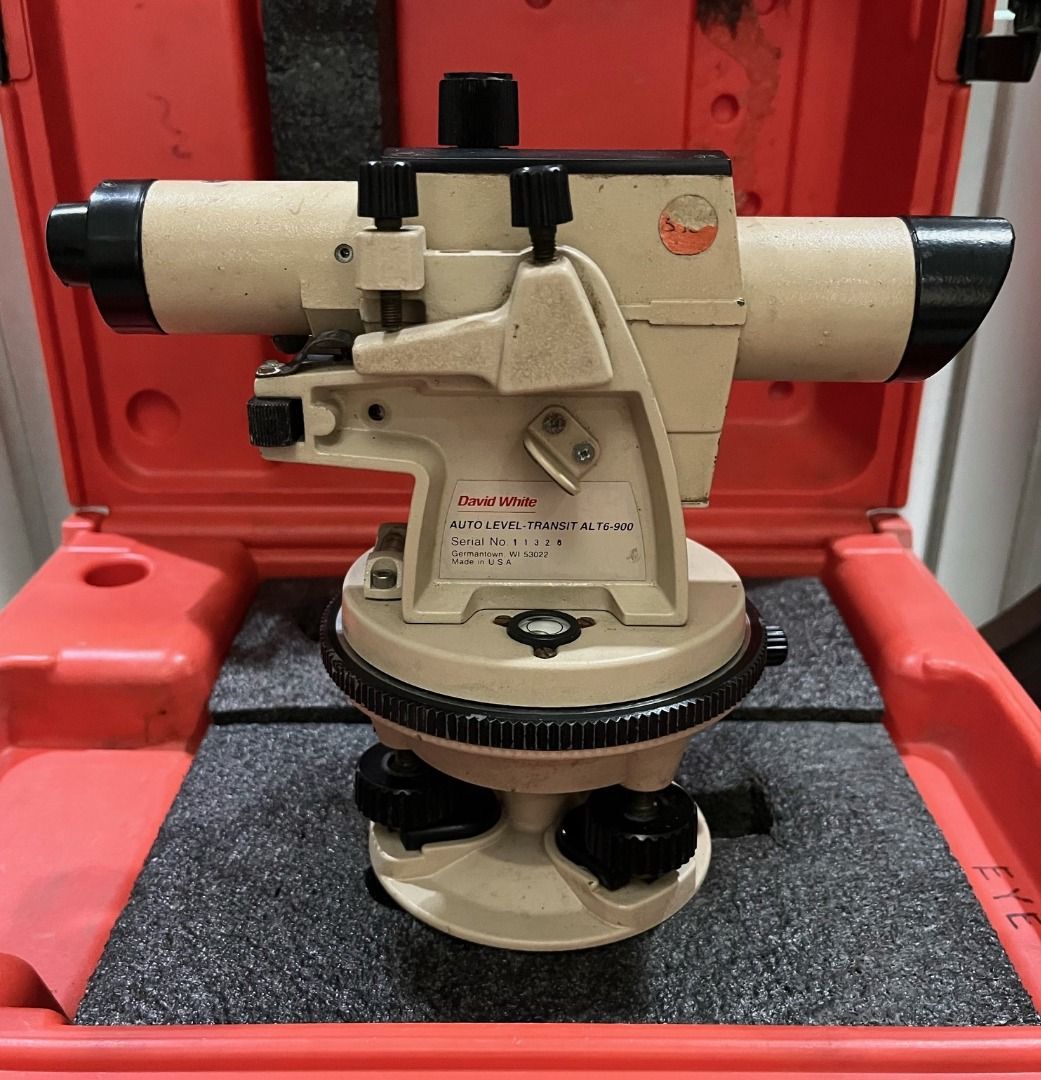 Vintage "David White Auto Level Transit" Surveying Eqpmt w/ Hard Case ...
