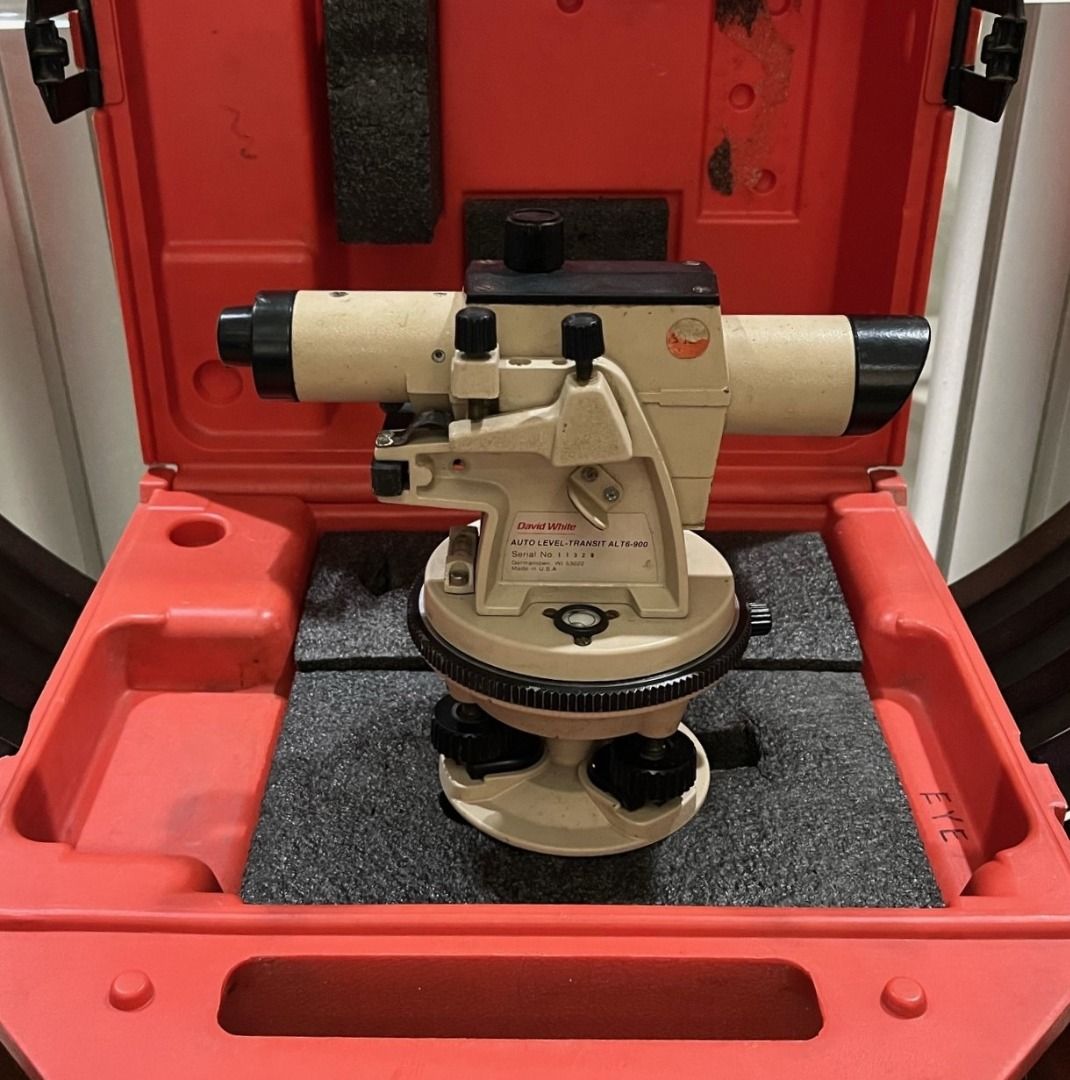 Vintage "David White Auto Level Transit" Surveying Eqpmt w/ Hard Case ...