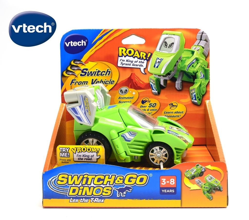 VTech Lex T-Rex Dinosaur Toy with LCD and Sounds Switch & Go Dinos ...