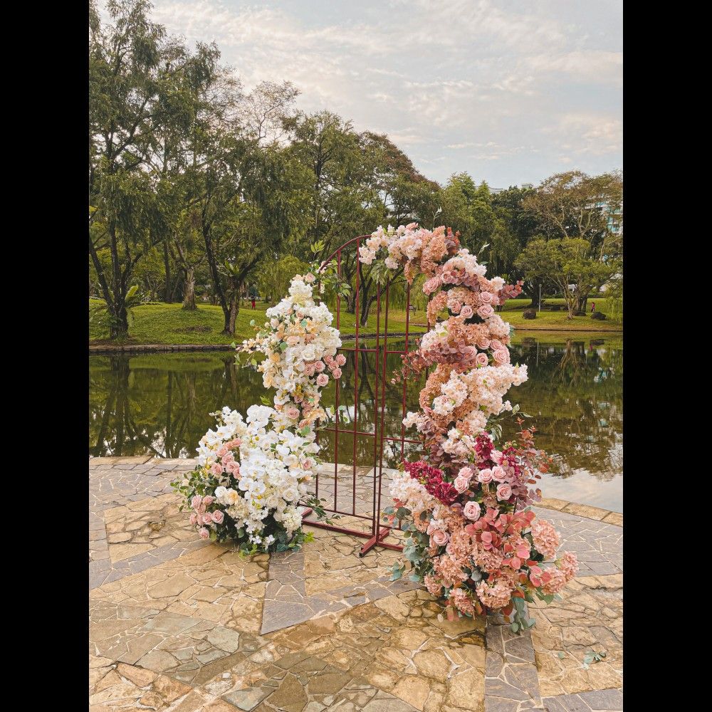 Wedding ceremony setup pakej perkahwinan pelamin garden theme church ...