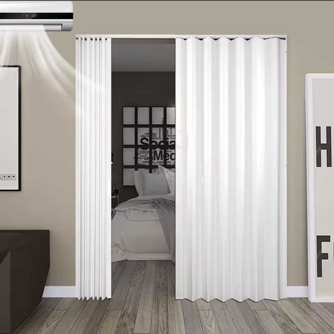 White PVC Folding Sliding Partition Door - 122x203cm - BRAND NEW ...