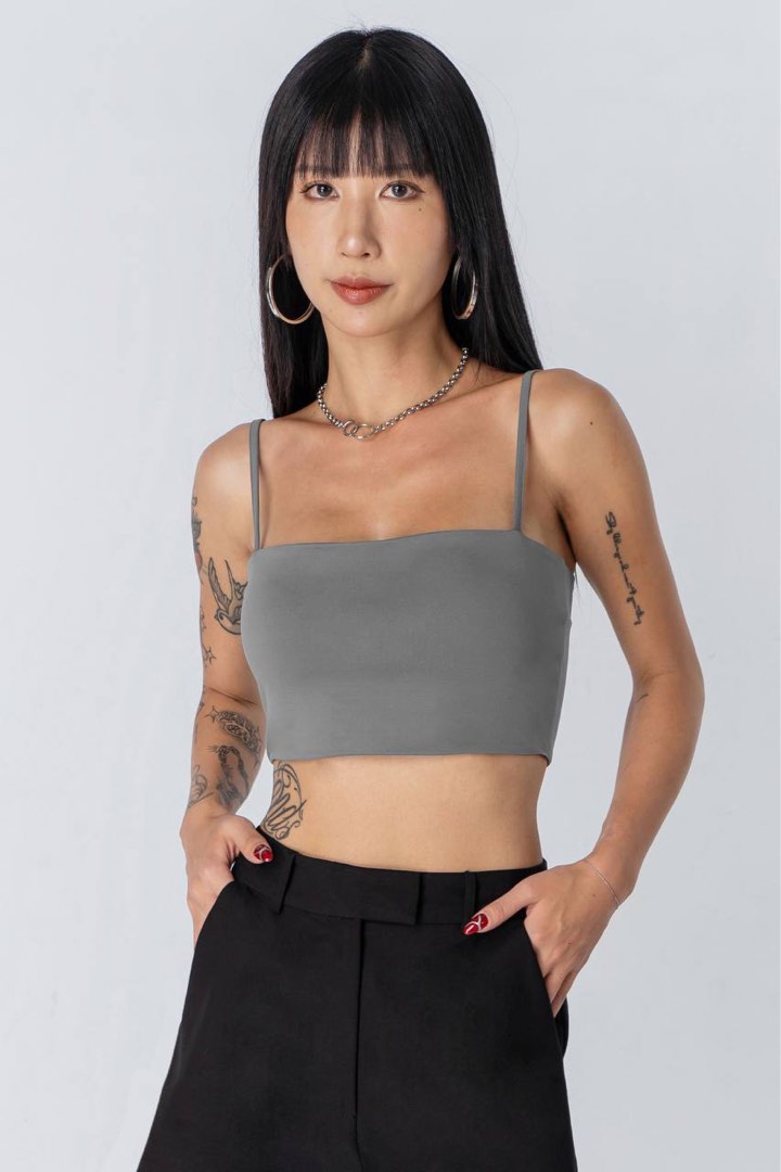 YHF - The Essential Top V4 ( Dark Grey ), Women's Fashion, Tops, Sleeveless on Carousell