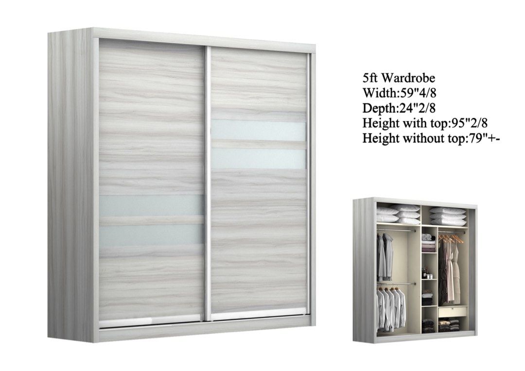 5ft with top Sliding Wardrobe, Furniture & Home Living, Furniture ...