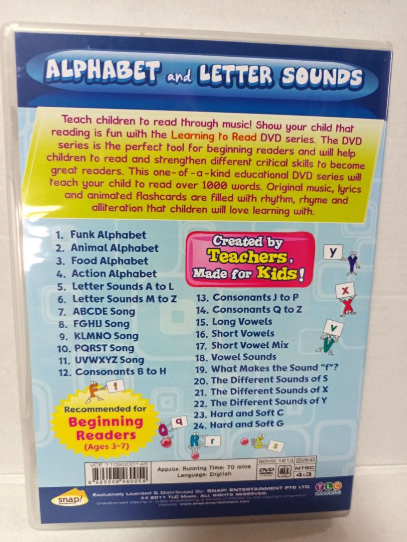 ALPHABET and LETTER SOUNDS Dvd, Hobbies & Toys, Music & Media, CDs ...