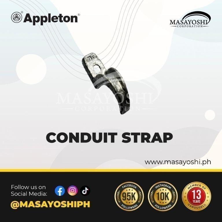 Appleton Rigid/IMC Conduit Strap, 1-Hole, 1/2", Malleable Iron | Model ...