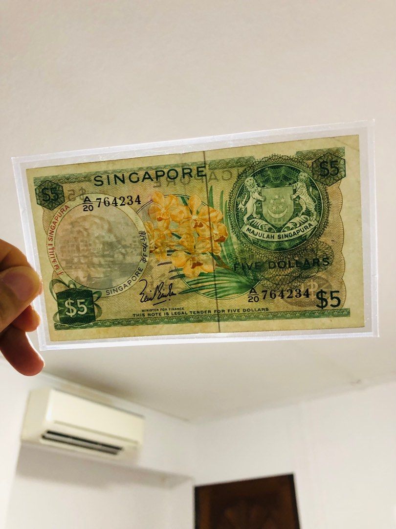 $5 Orchid series (Lim Kim San signature) A20 series, S/N: 764234 ...