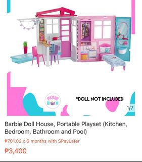 Barbie portable house, Hobbies & Toys, Toys & Games on Carousell
